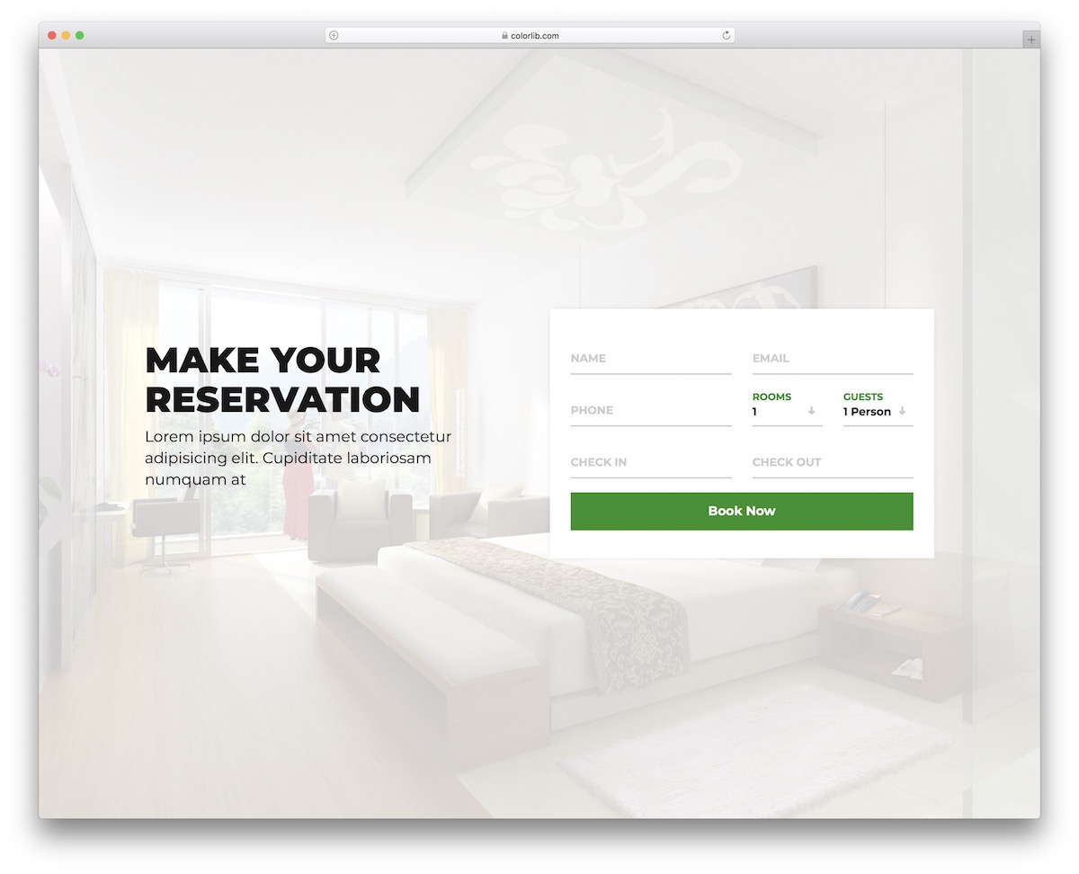Colorlib Booking Form V20 - Free Bootstrap Reservation Widget - Colorlib