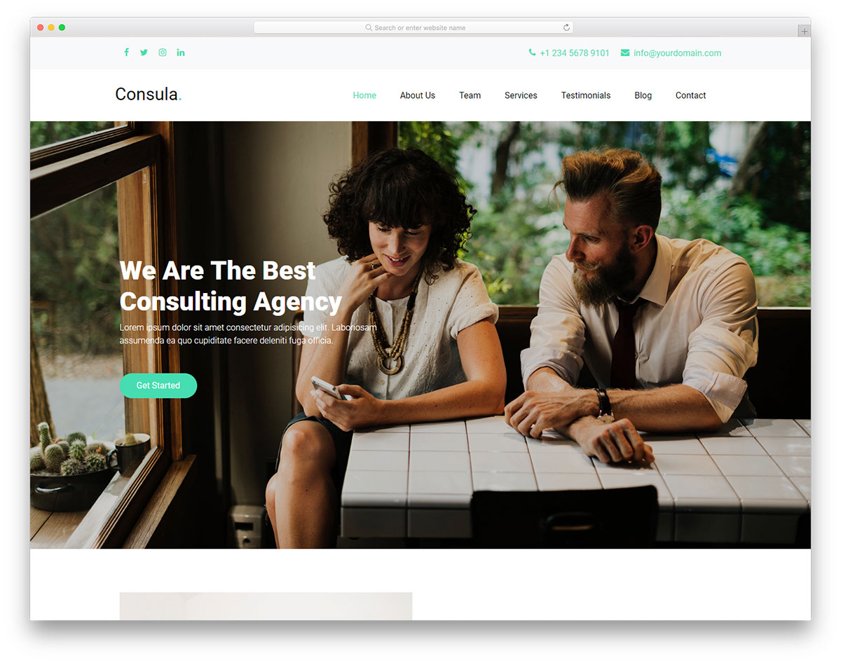 Consula - Free One-Page Consulting Website Template 2025 - Colorlib