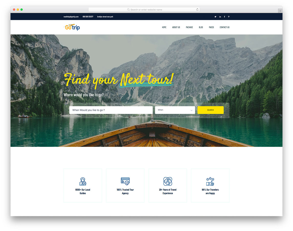 GoTrip - Free Tours And Travels Website Template 2025 - Colorlib