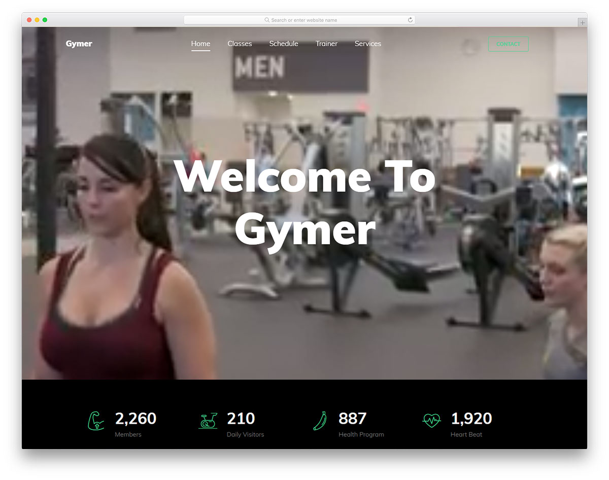 Gymer - Free Bootstrap One-Page Gym Website Template 2025 - Colorlib