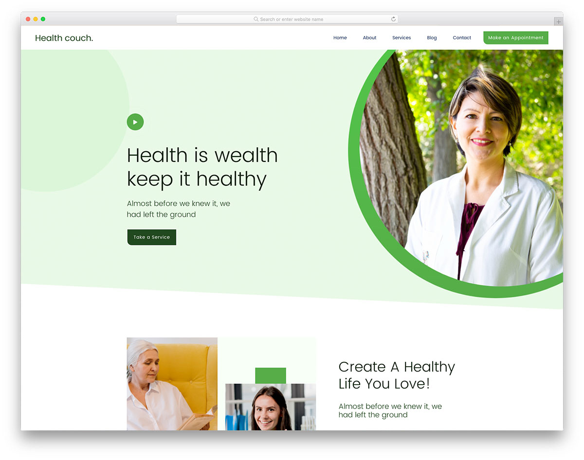 Healthcouch - Free Healthy Living Website Template 2025 - Colorlib