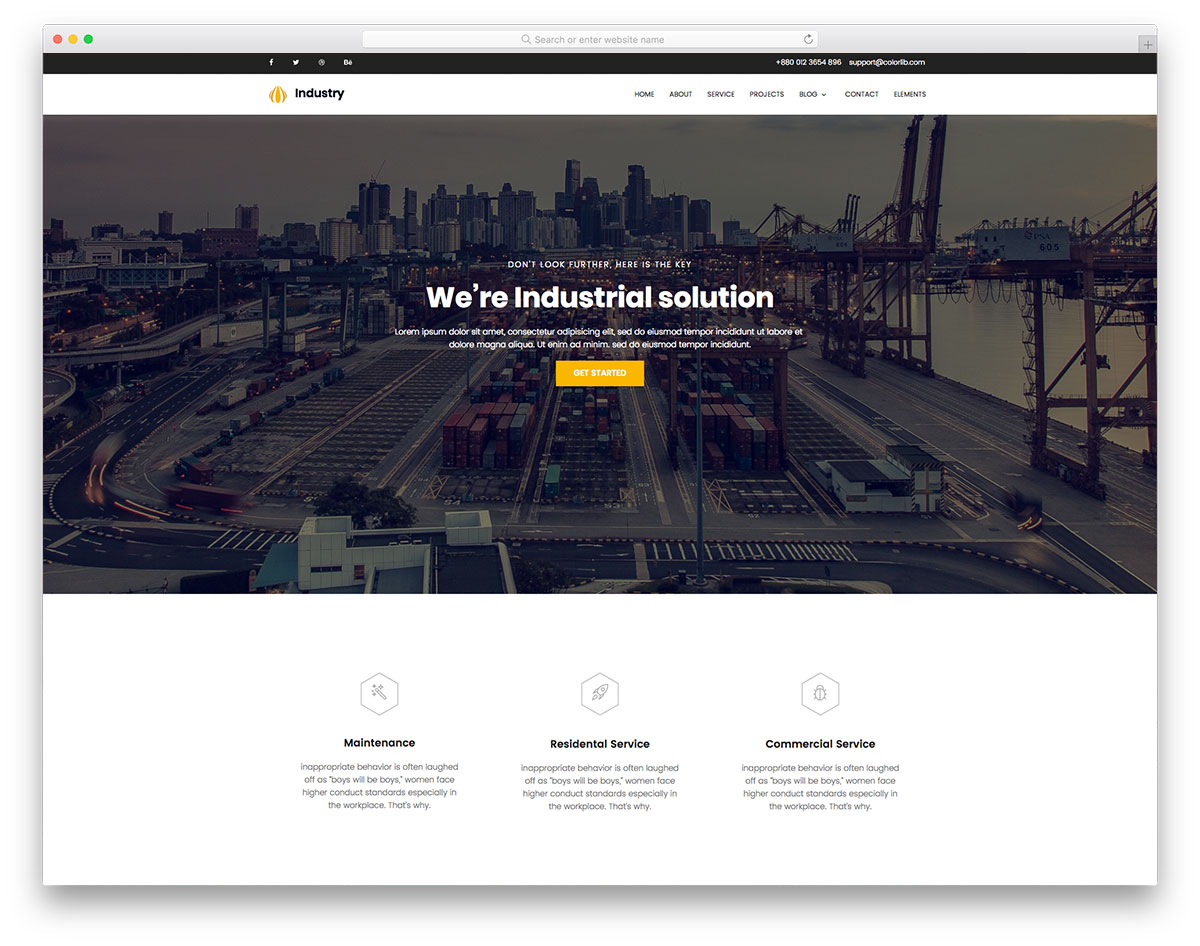 Industry - Best Industrial Website Template - Colorlib