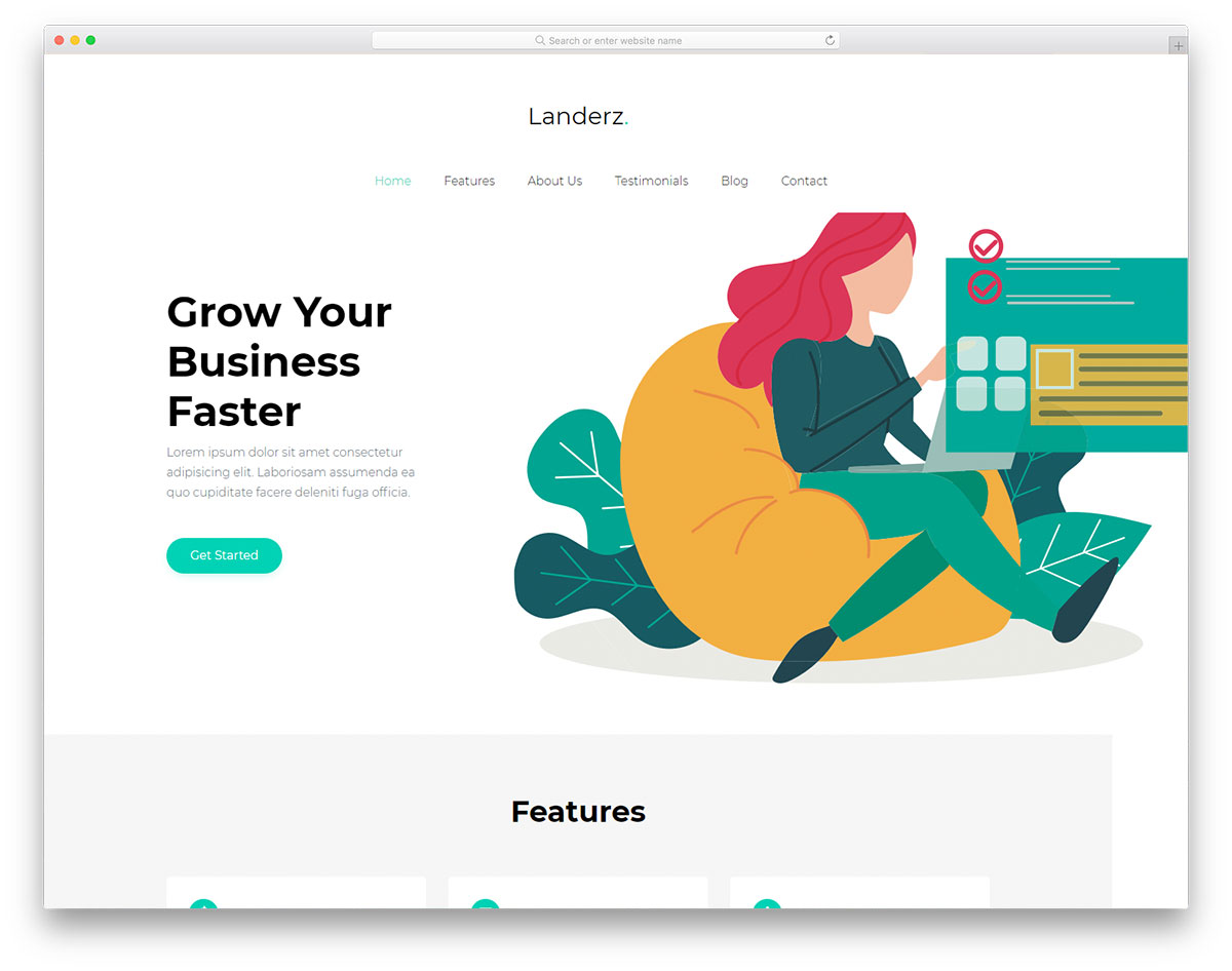 Landerz - Free Business Landing Page Website Template 2025 - Colorlib