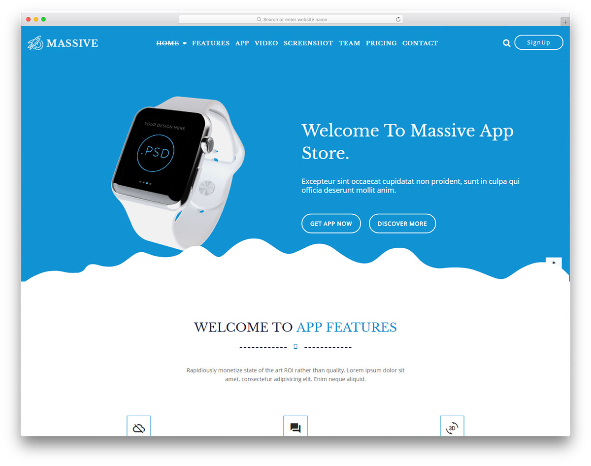 Massive - Free Responsive App Landing Page Website Template - Colorlib