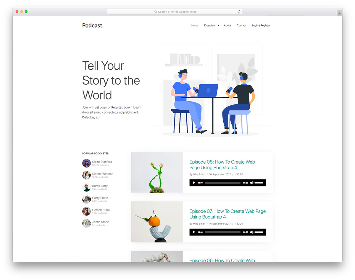 Podcast - Free Website Template for Podcasters 2023 - Colorlib