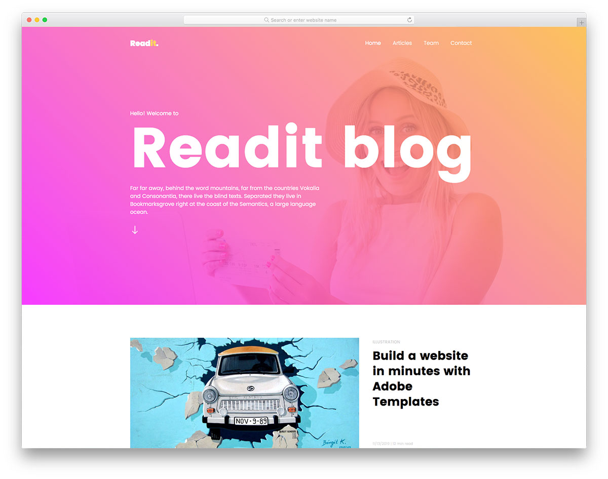 Readit Blog - Best Creative Blog Website Template Design 2025 - Colorlib