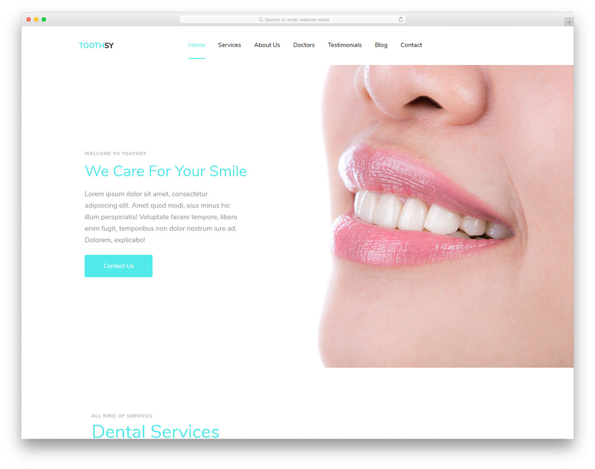 Toothsy - Free Dental Clinic Website Template 2025 - Colorlib