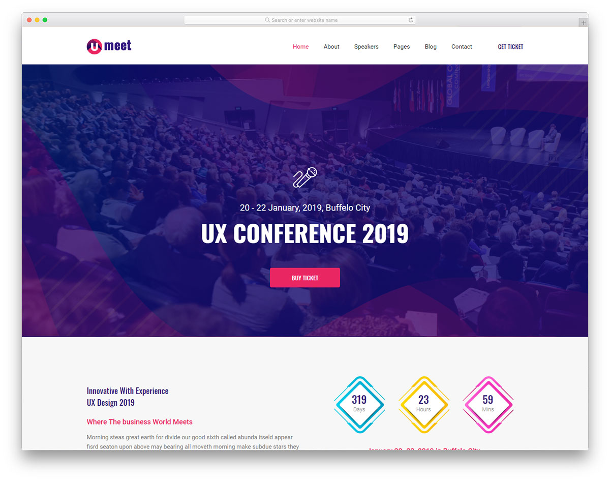Umeet - Free Bootstrap Conference Website Template 2025 - Colorlib