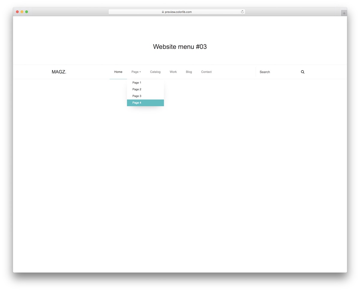 Website Menu V13 - Free Minimal Navigation Bar Template 2025 - Colorlib