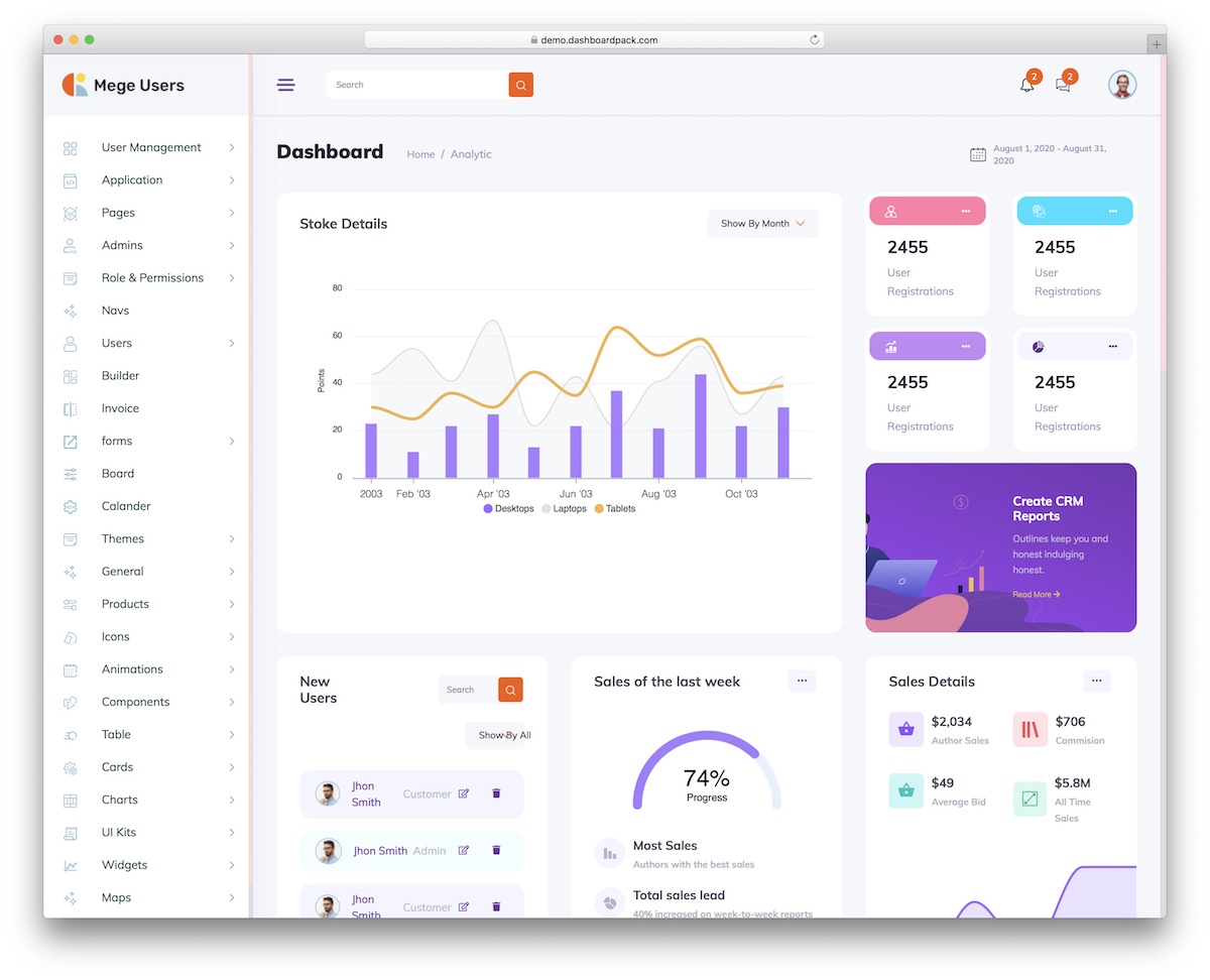 40 Free Bootstrap Admin Dashboard Templates 2022 - Colorlib