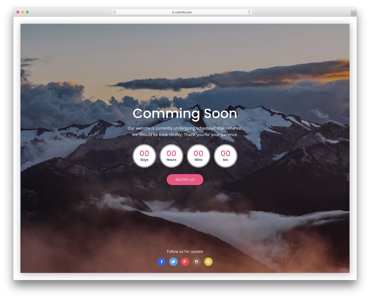 Coming Soon V22 - Free Gradient Overlay Template 2022 - Colorlib