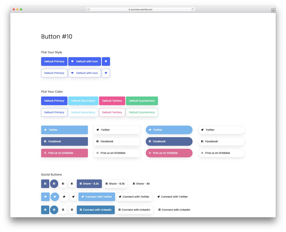 Bootstrap Buttons V14 - Free Gradient Buttons 2022 - Colorlib