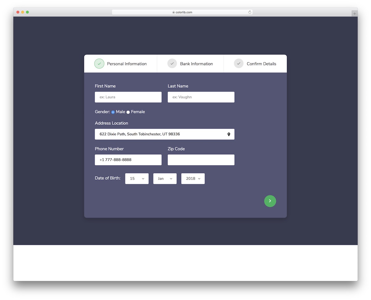 Colorlib Wizard 1 - Free Registration Template 2022 - Colorlib