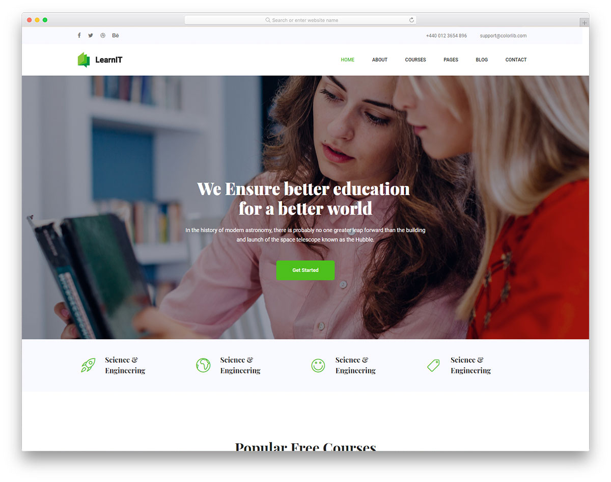 LearnIT - Free College & Online Courses Website Template 2022 - Colorlib