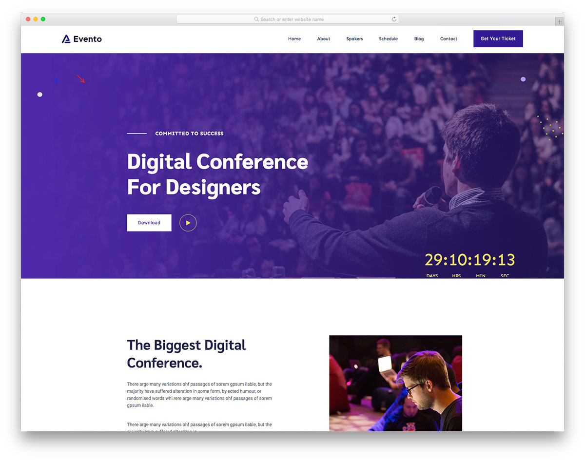 Manup - Free Event Website Template Design 2022 - Colorlib