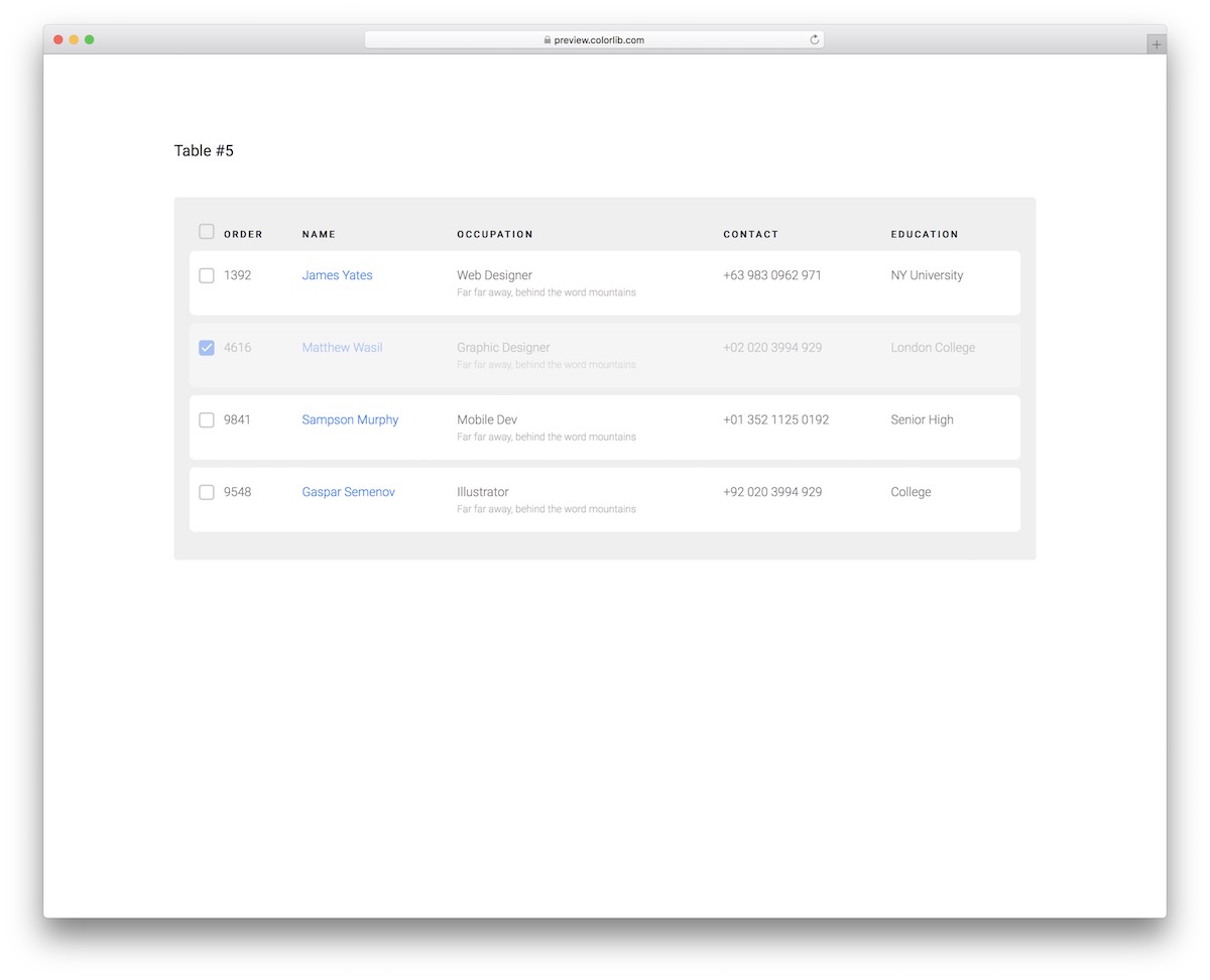 Table V02 - Free Editable Table Template 2022 - Colorlib