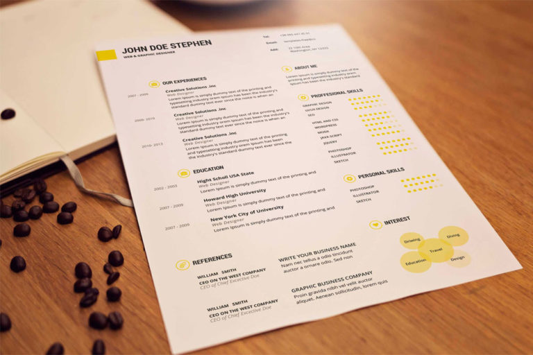 39 Useful Resume Mockups To Create Professional Resume - Colorlib