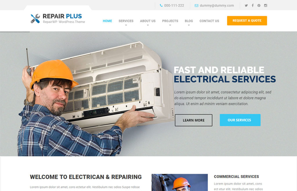 21 Best Electrician Website Templates (HTML & WordPress) - Colorlib