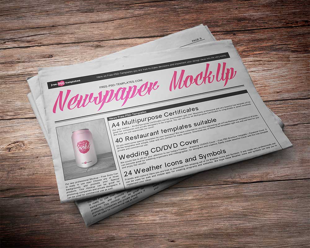 Free Fake Newspaper Template