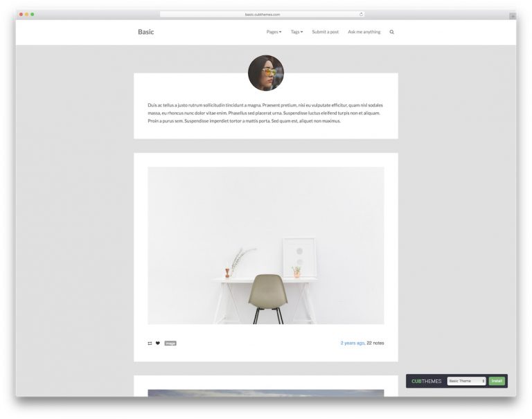 30 Best Highly Flexible And Free Tumblr Themes 2021 - Colorlib
