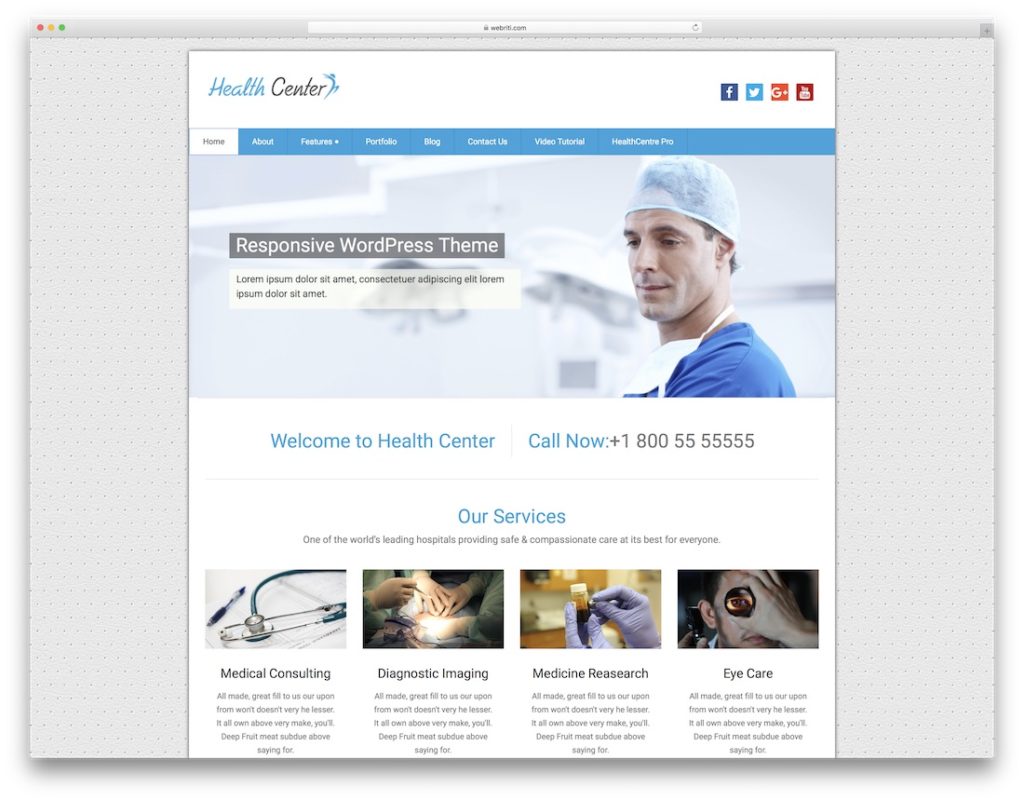 16 temas médicos gratuitos de WordPress para el sitio web de su hospital 2019