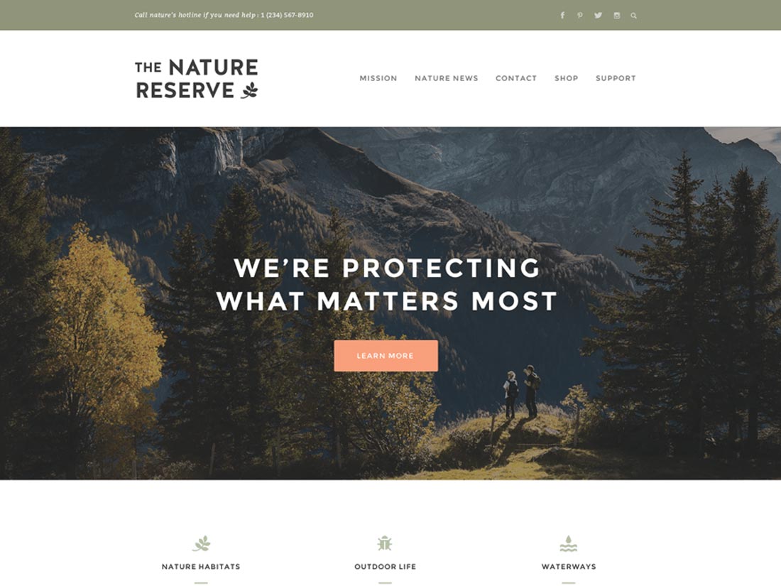 20+ Free Nature WordPress Themes for a Clean Website - Colorlib