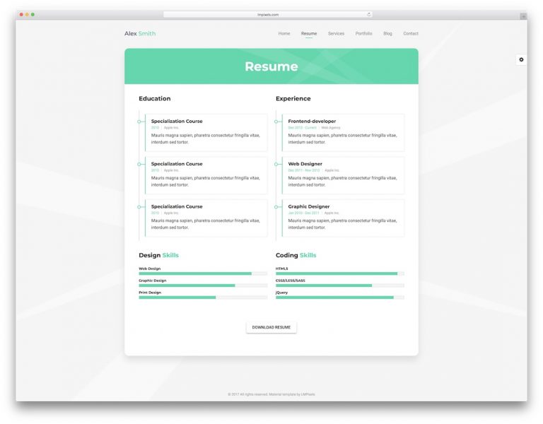 25 Top Resume Website Templates For Online CVs 2020 - Colorlib