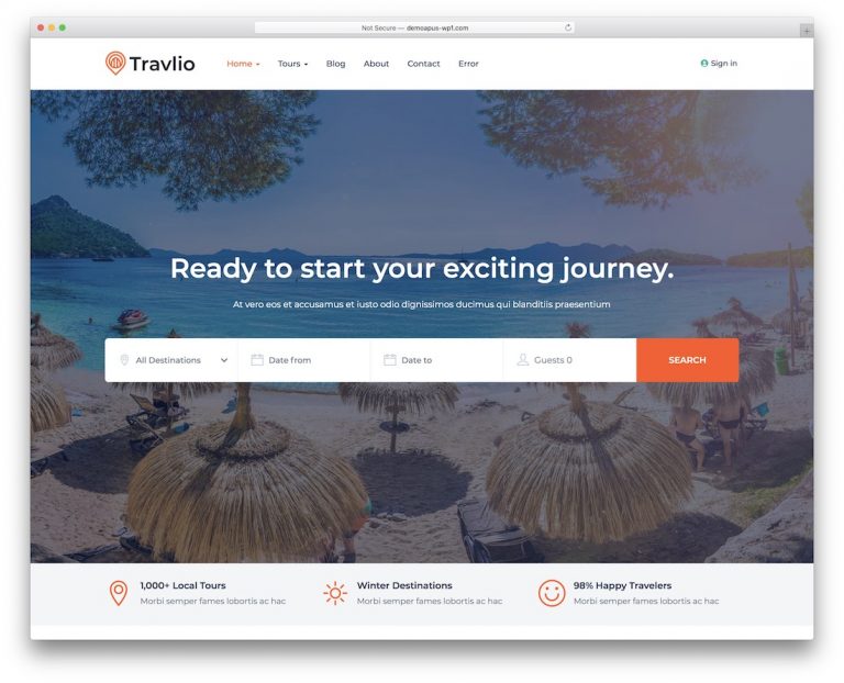 30 Customizable Travel Agency WordPress Themes 2021 - Colorlib